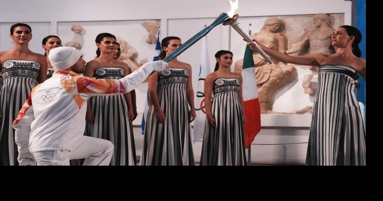 Under a cloud, the Olympic flame begins its journey to the Milan ...