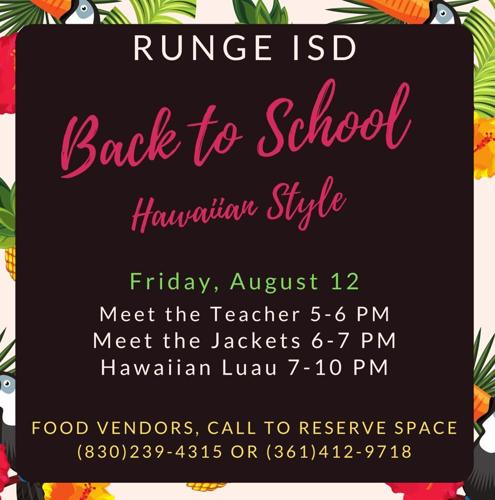 Runge ISD Back-to-School information | Education | crossroadstoday.com