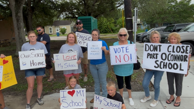 Parents protest proposed closure of Port O’Connor Elementary ...