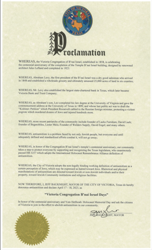 Victoria mayor issues proclamation denouncing antisemitism | News ...