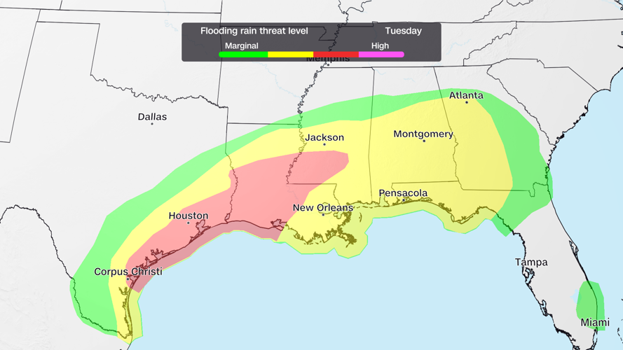 Tropical storm warning issued in Louisiana for major flood threat ...
