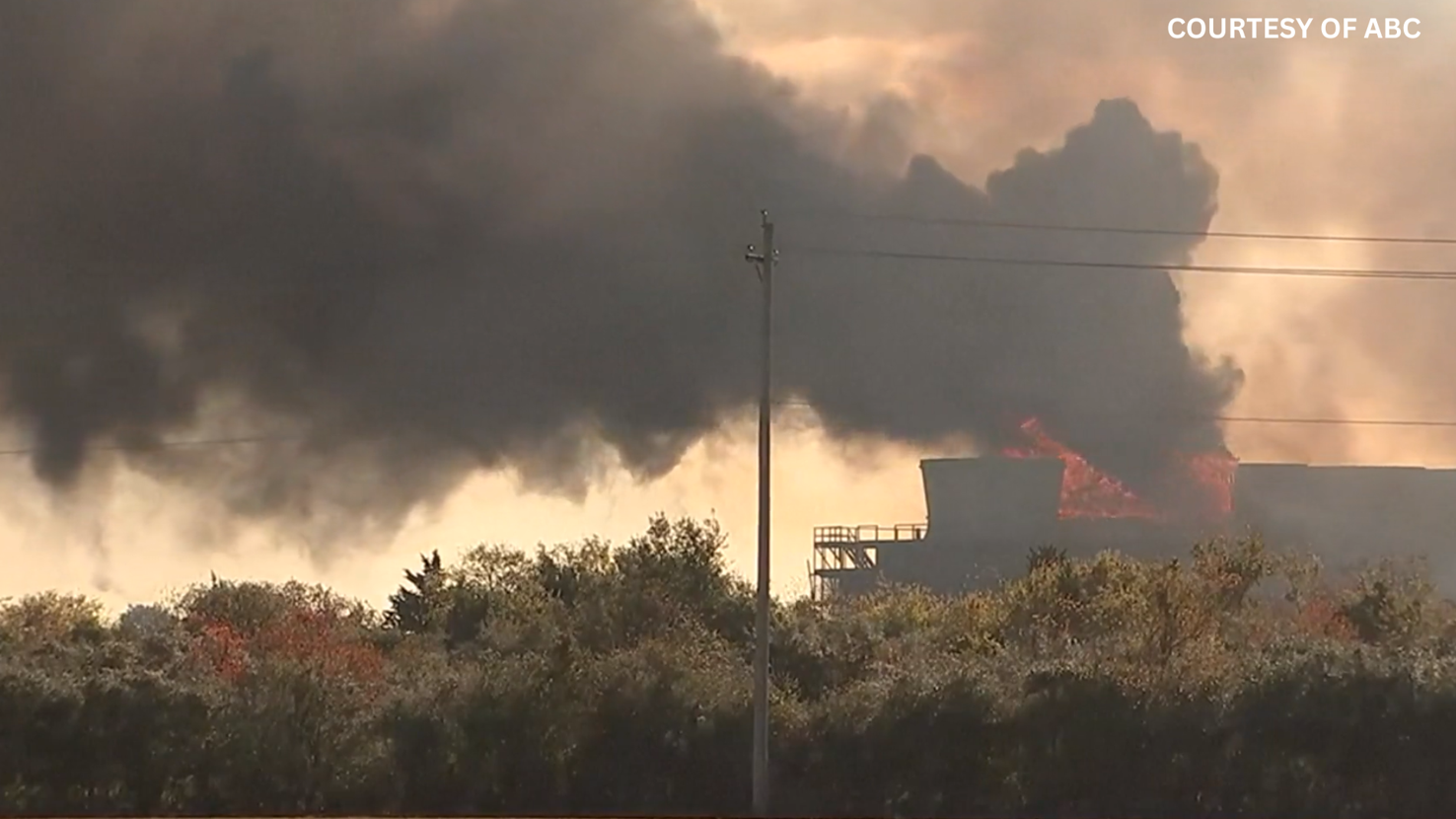 Large fire erupts at decommissioned power plant in Texas City; crews ...