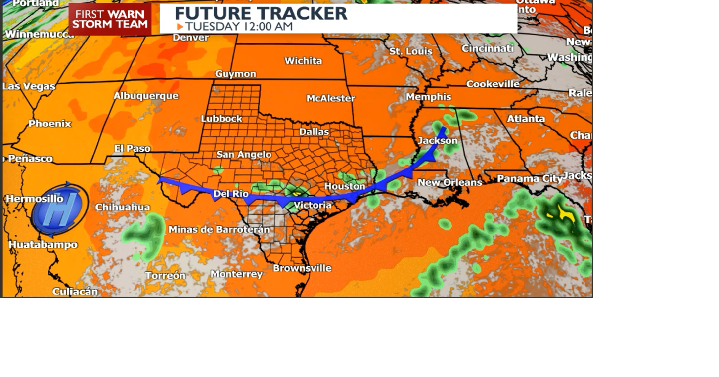 A cold front moves closer while a disturbance forms in the Gulf ...