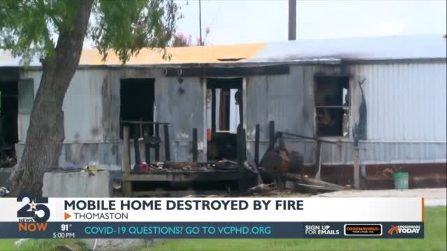 Fire destroys mobile home near Thomaston | Local News | crossroadstoday.com