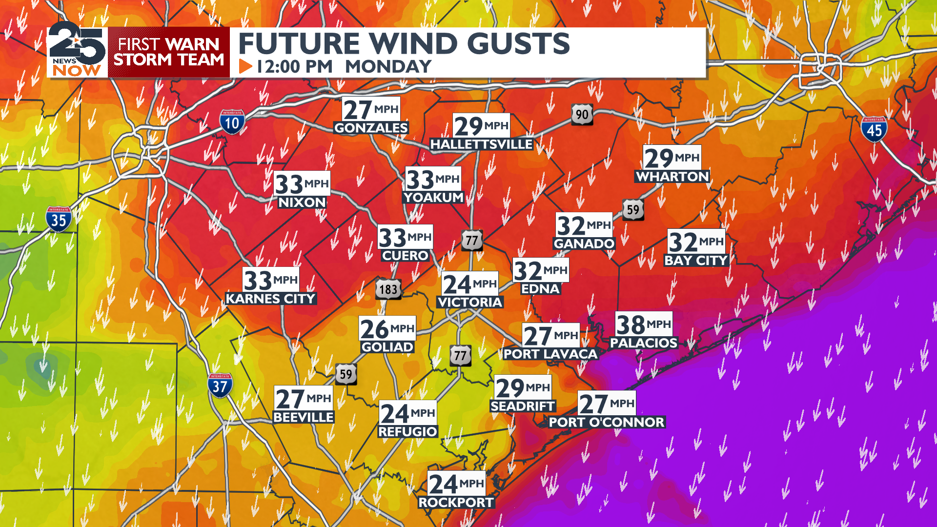 Cold Front: Gusty Monday / near freezing temps | Shareable Stories ...