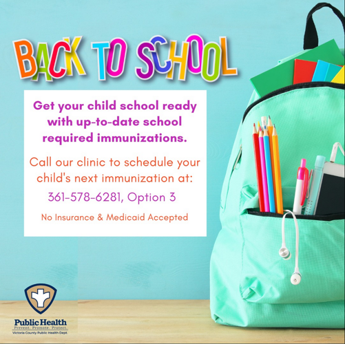 Schedule your child's school immunizations with the Victoria County ...