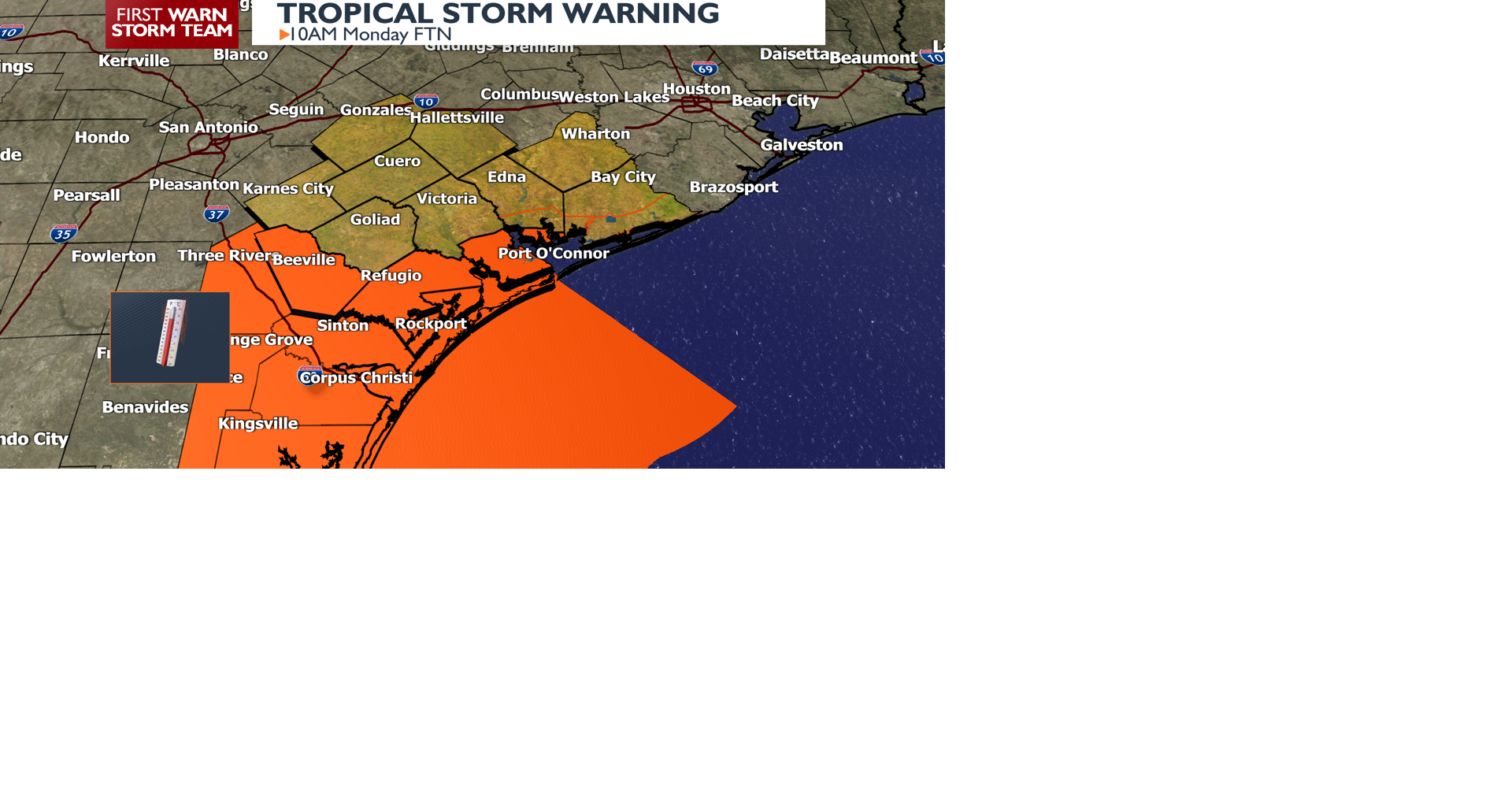 Tropical storm warnings have been issued for parts of the Crossroads ...