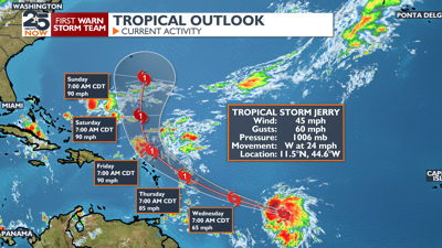 Tropical Storm Jerry forms in the Atlantic | News | crossroadstoday.com