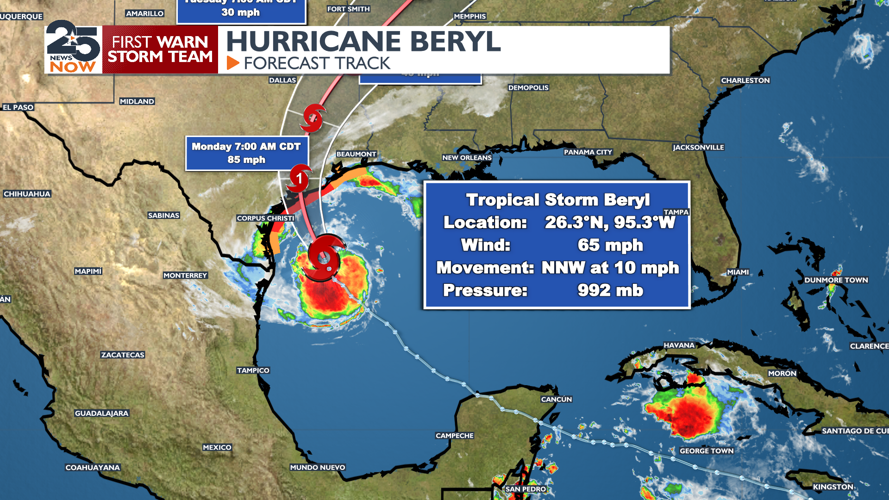 Tropical Storm Beryl moves ashore tonight | News | crossroadstoday.com