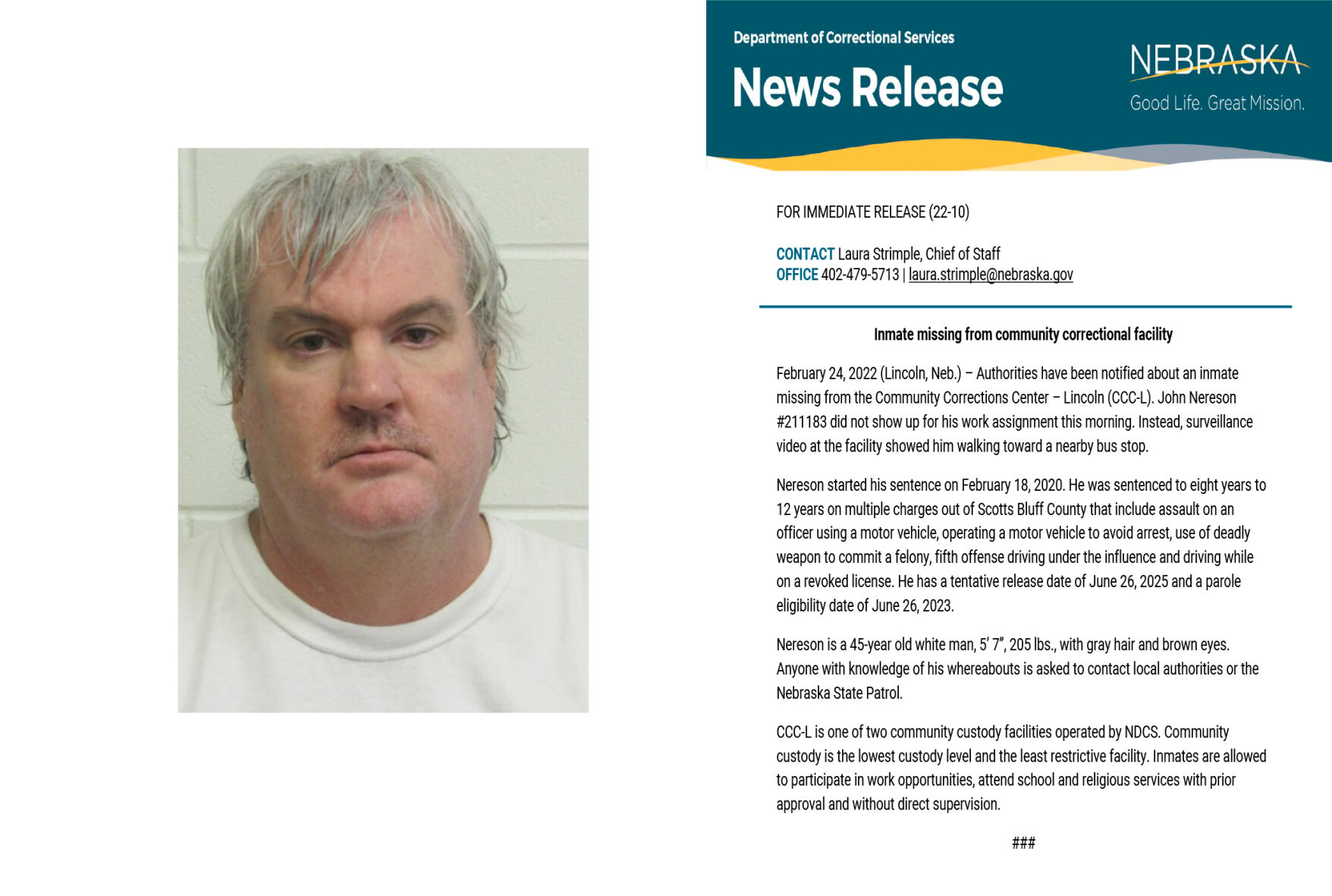 Inmate missing from correction facility | News | custercountychief.com