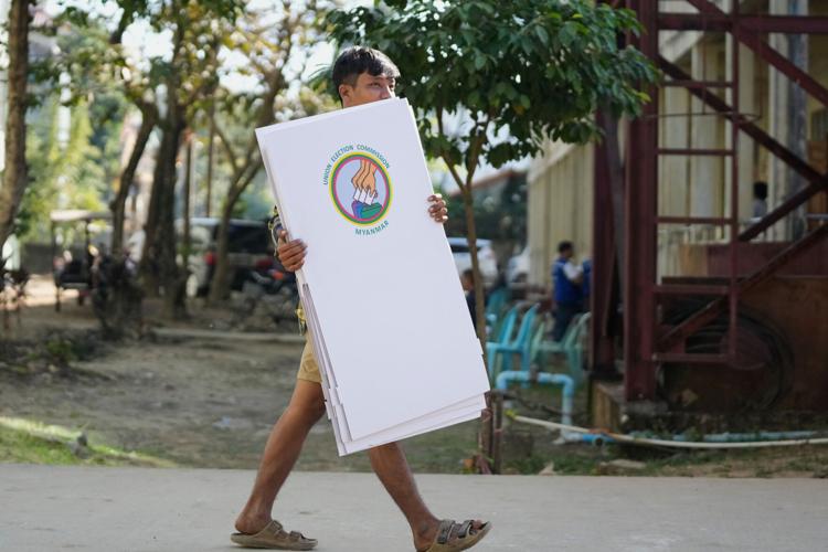 Photos show Myanmar holding its first election since the military ...