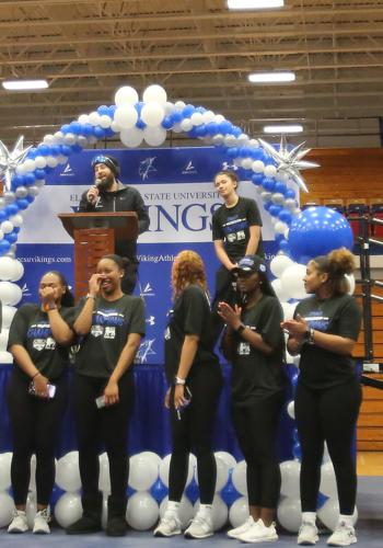 ECSU holds event celebrating volleyball and women's basketball team's ...