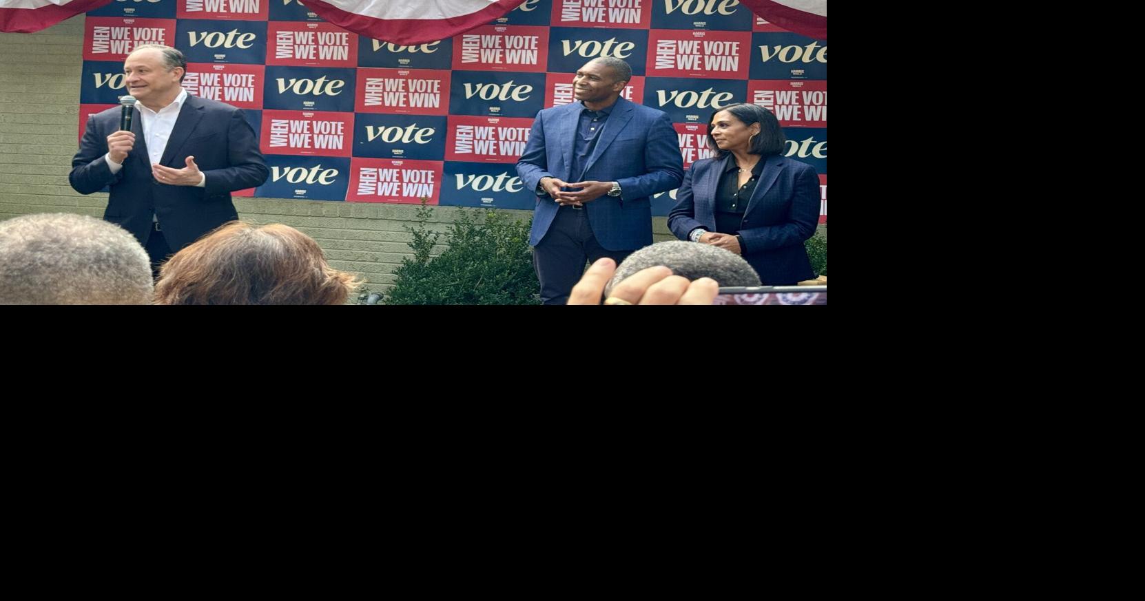 Emhoff stumps for Harris-Walz campaign in Greenville | Local News ...