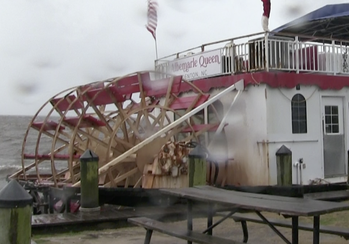 Tires help secure Albemarle Queen, protect town's docks during storm ...
