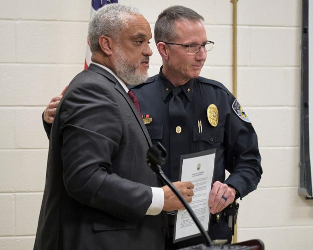 Police, city bid farewell to Webster, welcome new interim chief Avens ...