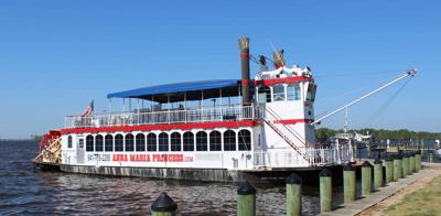 The Albemarle Queen, Harbor Towns' paddle wheel excursion boat, docks ...