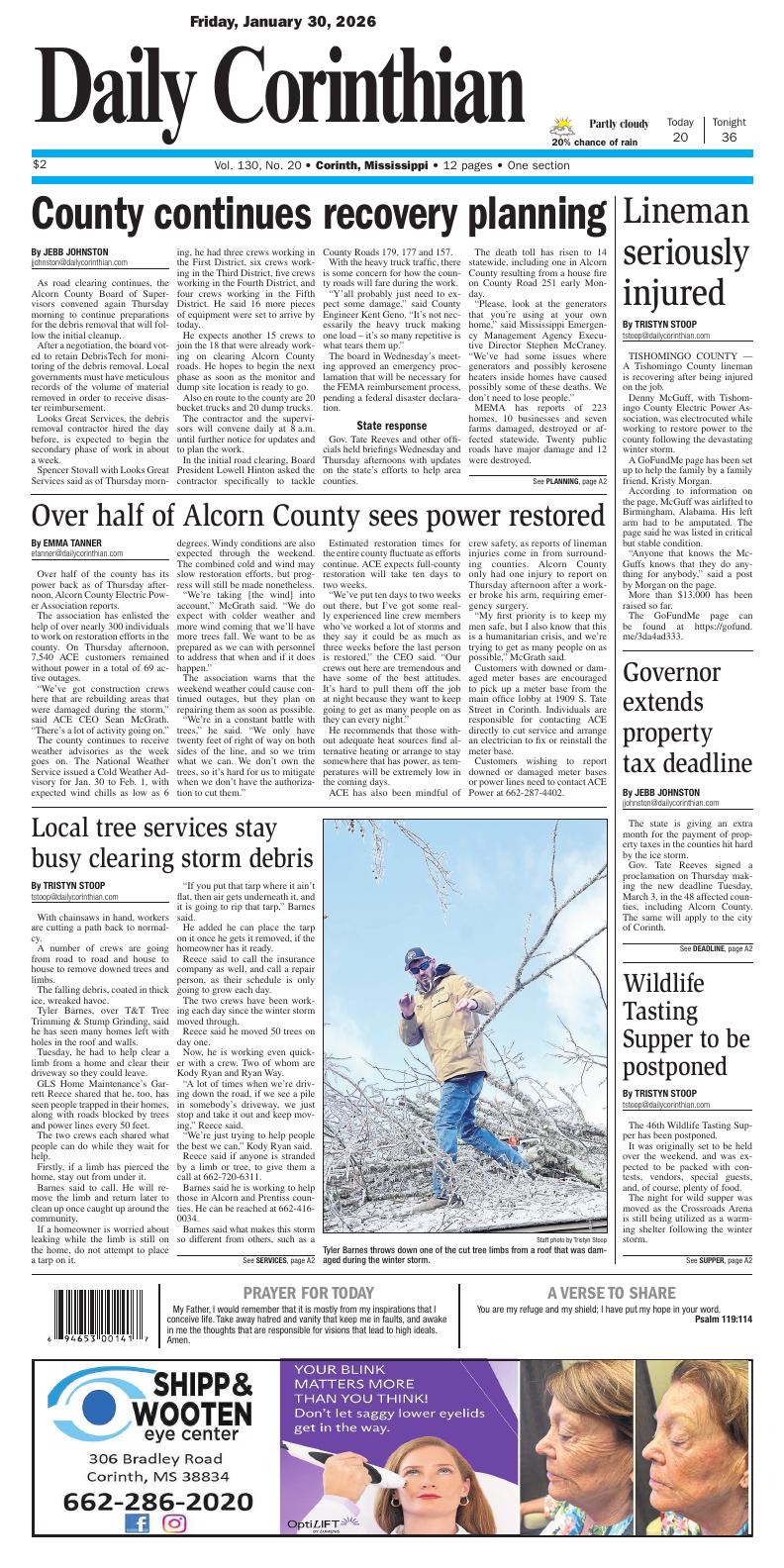 Page A1 | e-Edition | dailycorinthian.com