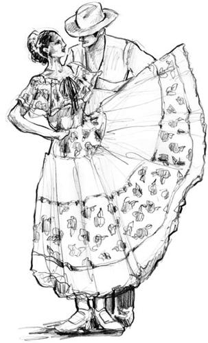 mexico coloring pages dancers