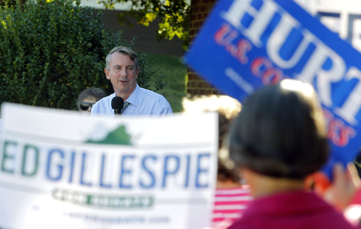 Senate candidate Gillespie talks jobs, take-home pay and higher prices ...