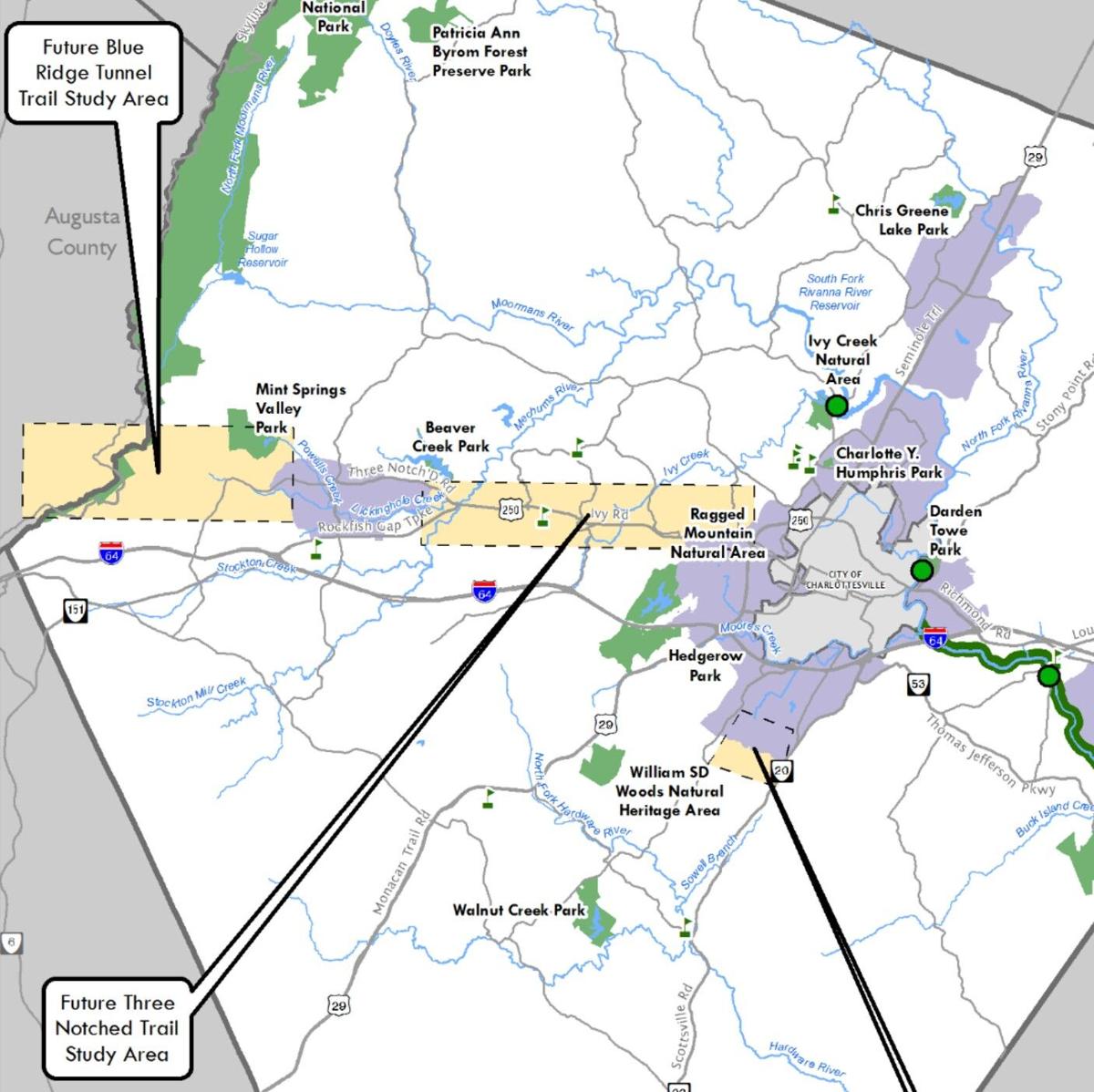 Albemarle to apply for planning grant for Three Notched Trail