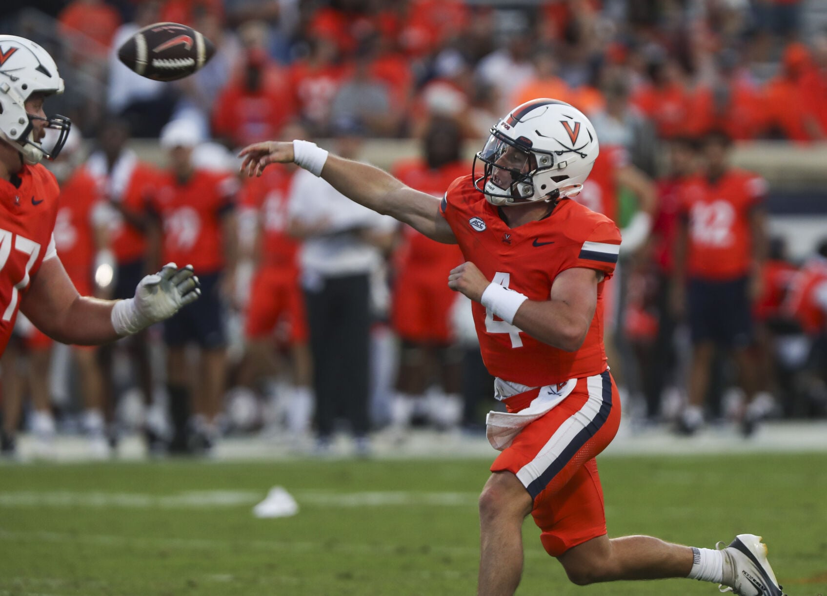 UVa football QB Chandler Morris exits opener with injury