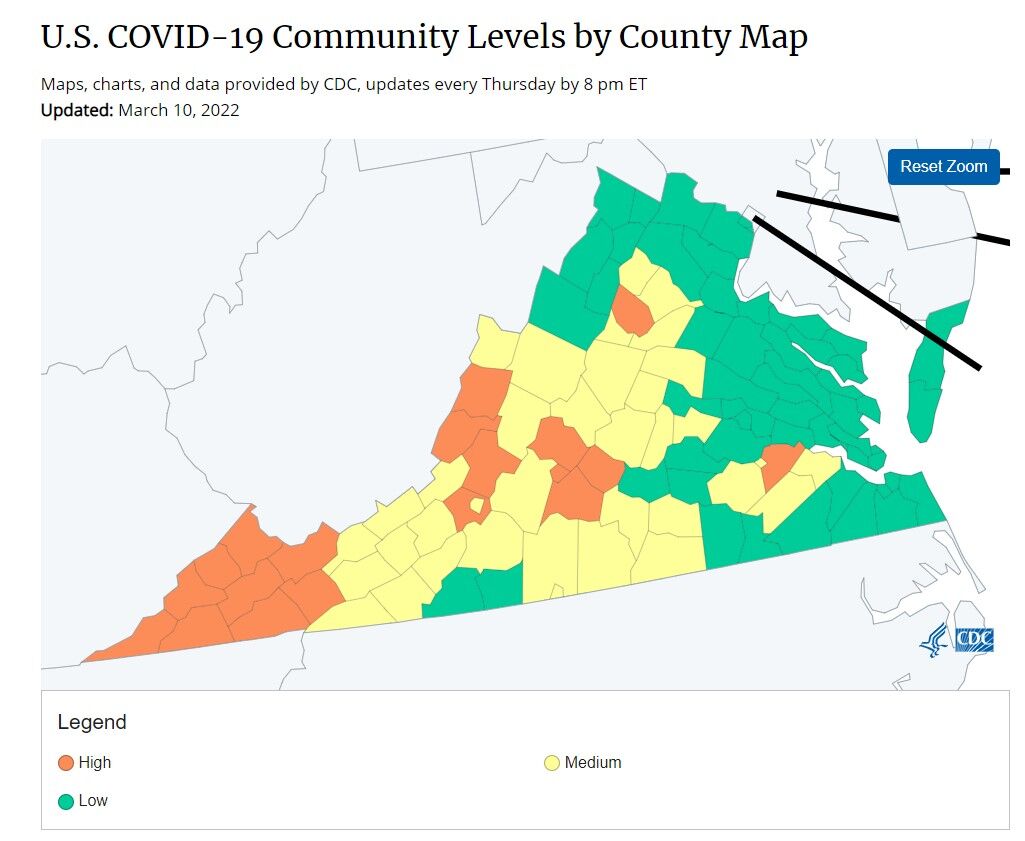 Charlottesville, Albemarle now at lower CDC COVID-19 level
