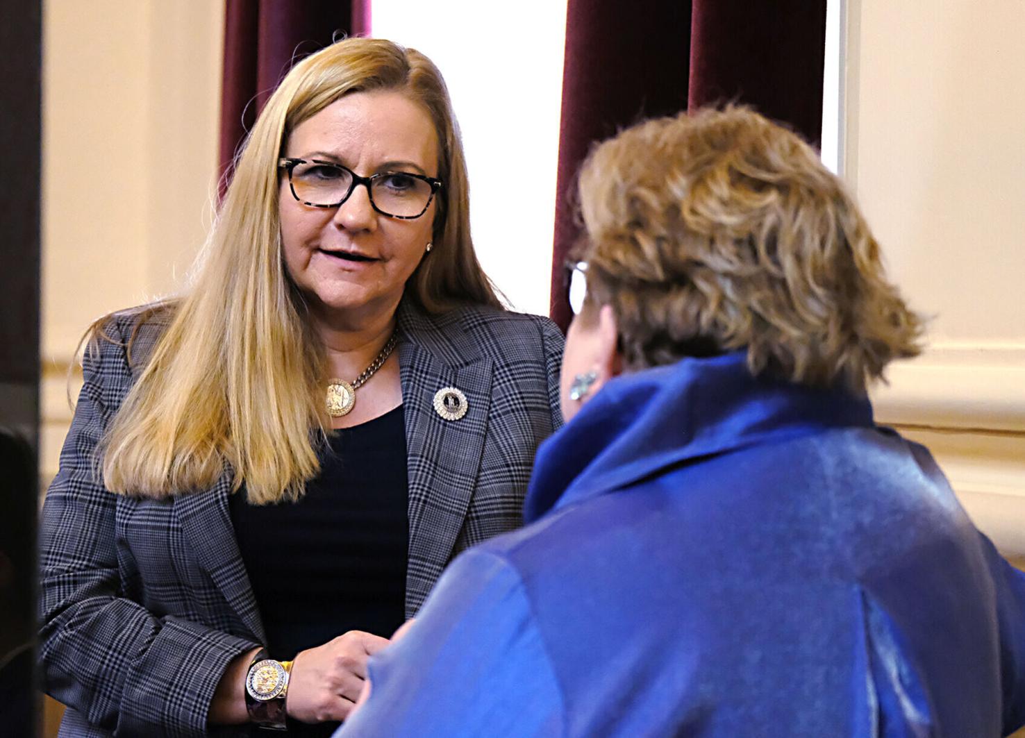 Feud over Amanda Chase's GOP status risks her Senate return