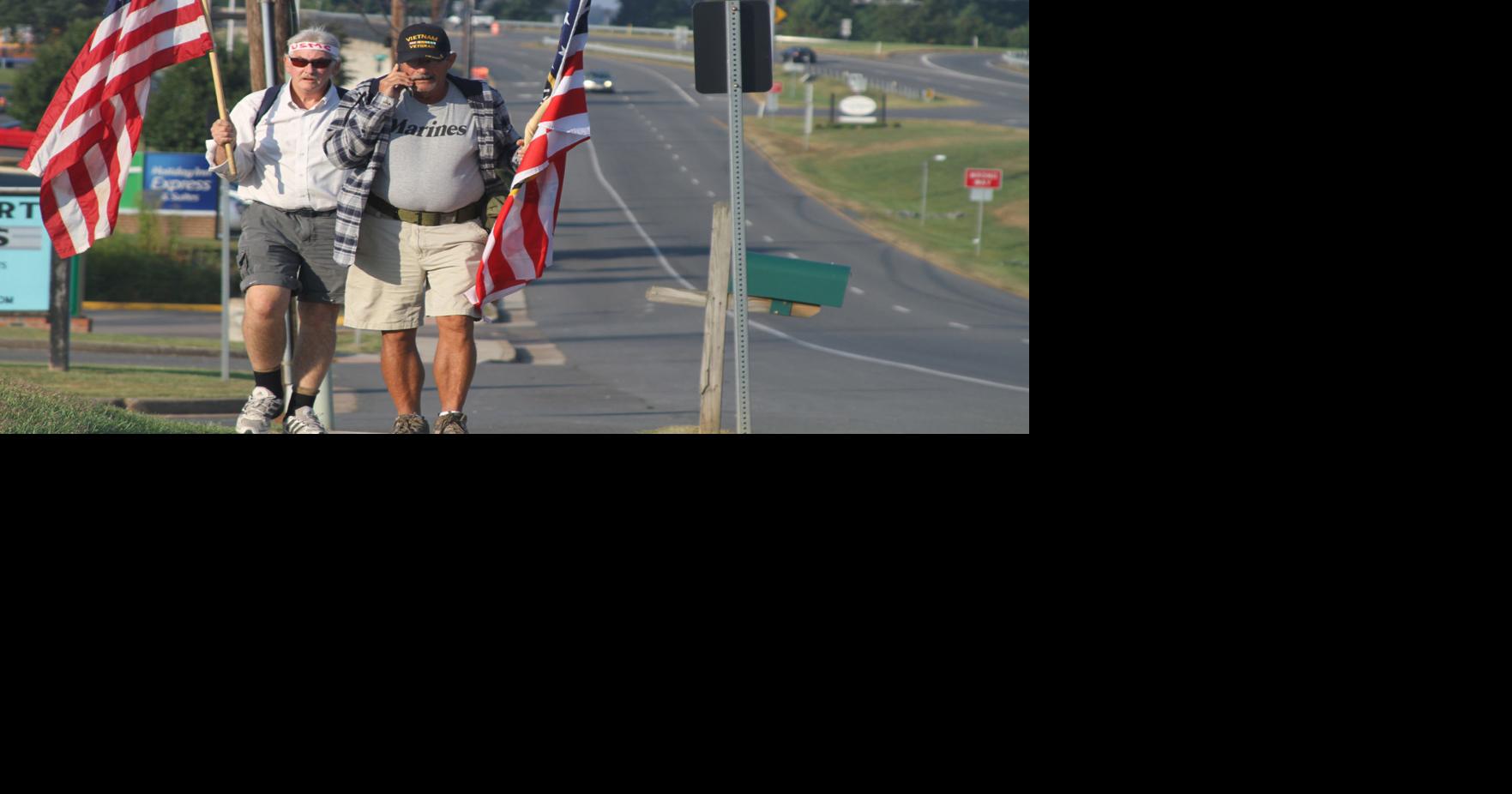 Marines walking to free Sgt. Tahmooressi walk through Culpeper
