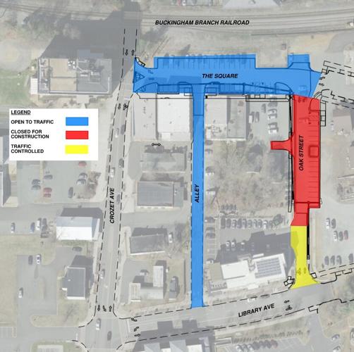 Crozet Square and Oak Street improvements to begin Monday