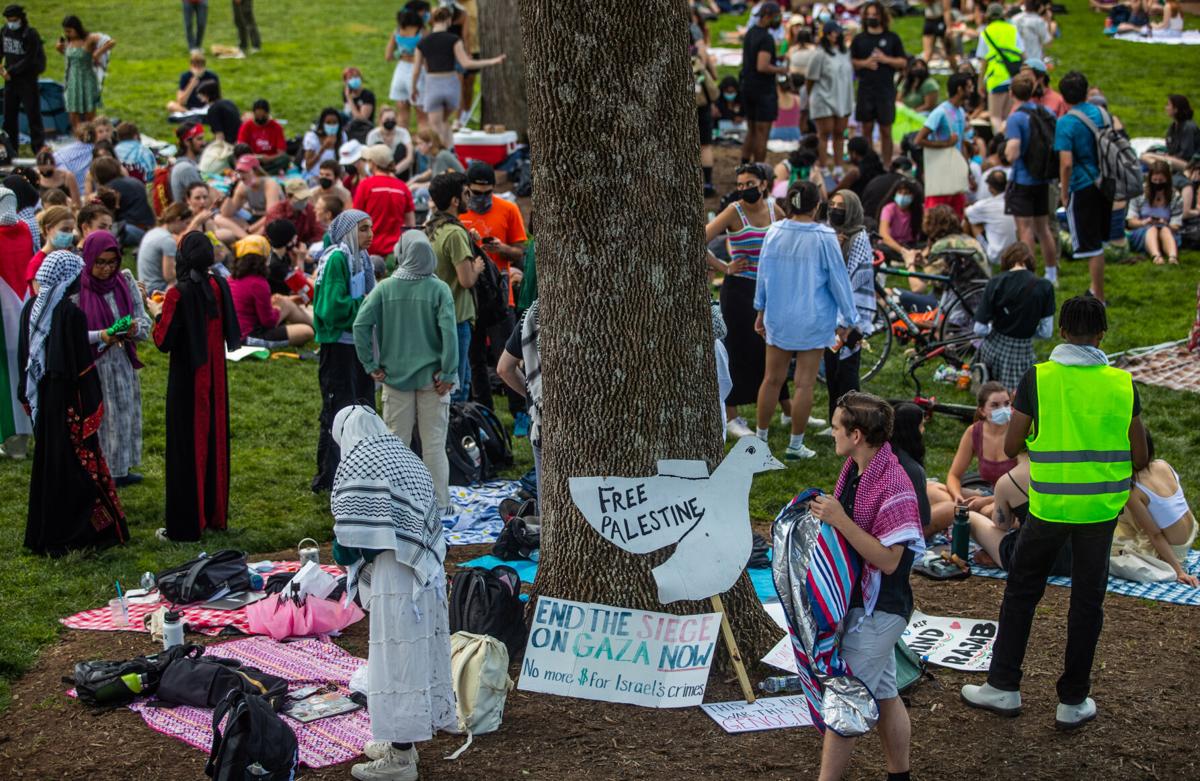 UVa student protest diminishes in size as it enters its third day