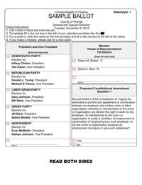 Sample Ballot: Presidential Election | News | dailyprogress.com