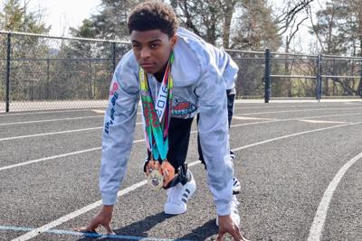 Eighth grader Ashton King rules the track