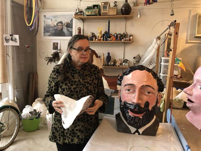 The Innovator: Artist Megan Marlatt creates "Big Heads" in her Orange ...