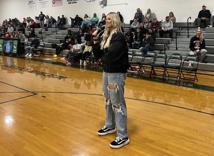 Sam Brunelle honored during William Monroe girls basketball team's win ...