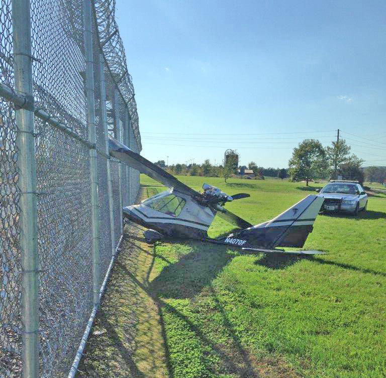 Single-engine plane crashes into Coffeewood Correctional Center fence