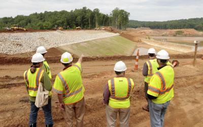 After weather delays, work on new Ragged Mountain Dam nearly done