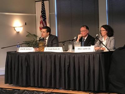 Harding and Deeds clash on Dominion, record at forum