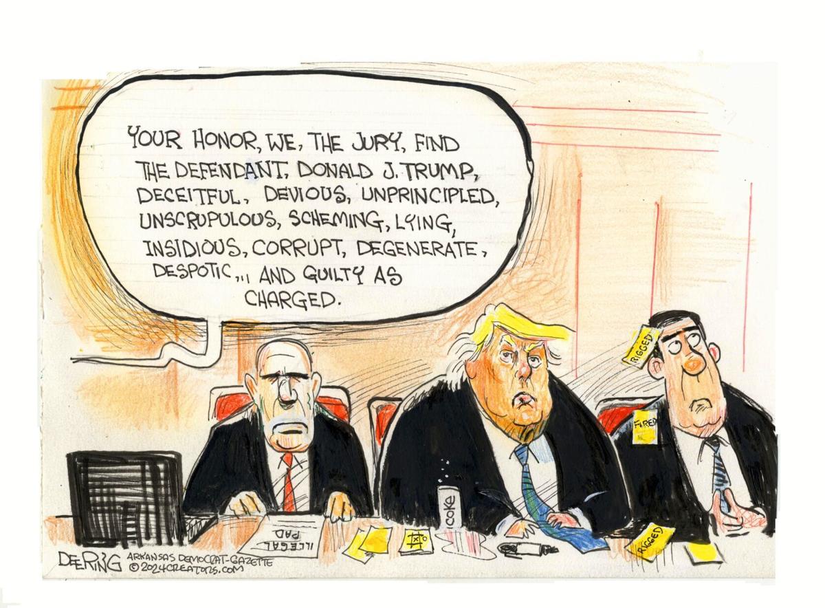 8 political cartoons judge Donald Trump's criminal conviction