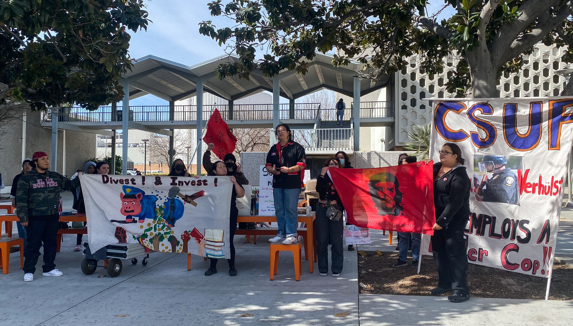 Student rally coincides with police event | Campus News | dailytitan.com