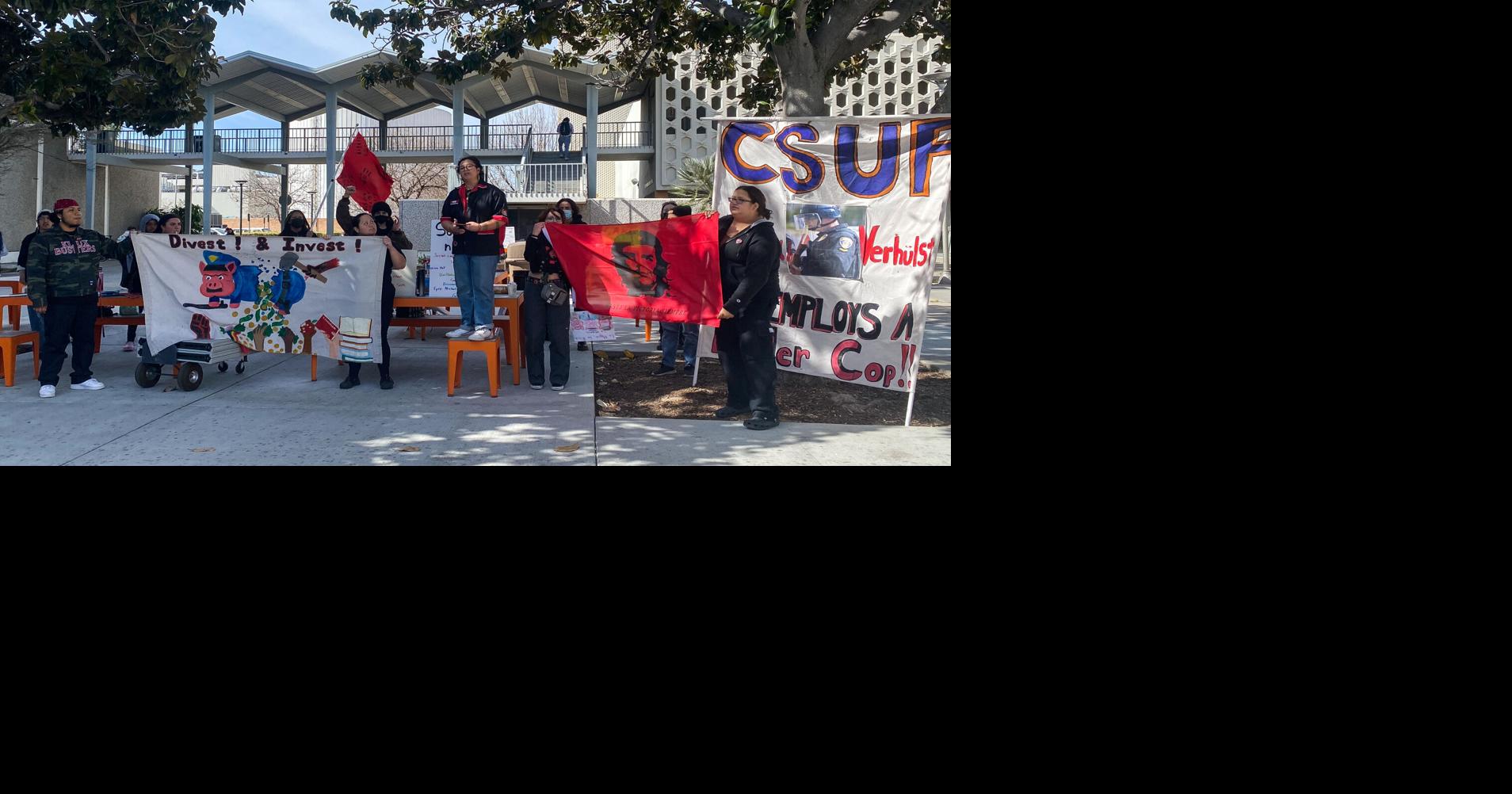 Student rally coincides with police event | Campus News | dailytitan.com