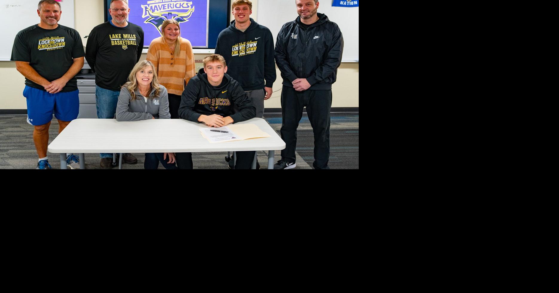 Lake Mills' A.J. Bender signs National Letter of Intent to play basketball at MSU-Mankato ...