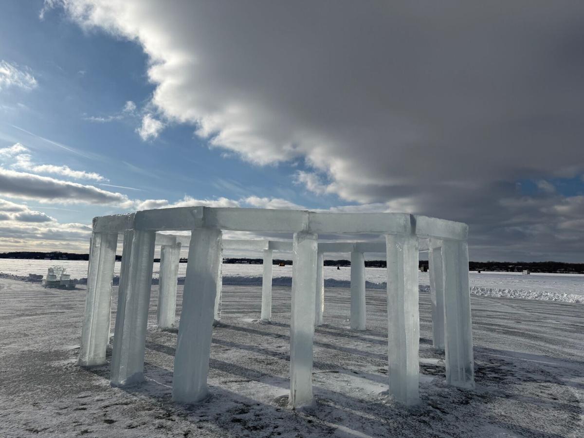 Ice Henge: Ice builders craft ice statue on Rock Lake | Local ...