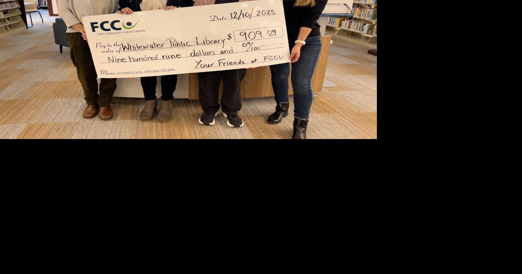Fort Community Credit Union gives to Friends of the Whitewater Public ...