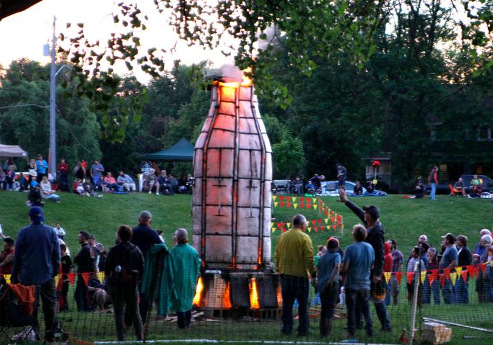 Smoke, fire and a 7-foot rooster: Midwest Fire Fest dodges rain, lights ...