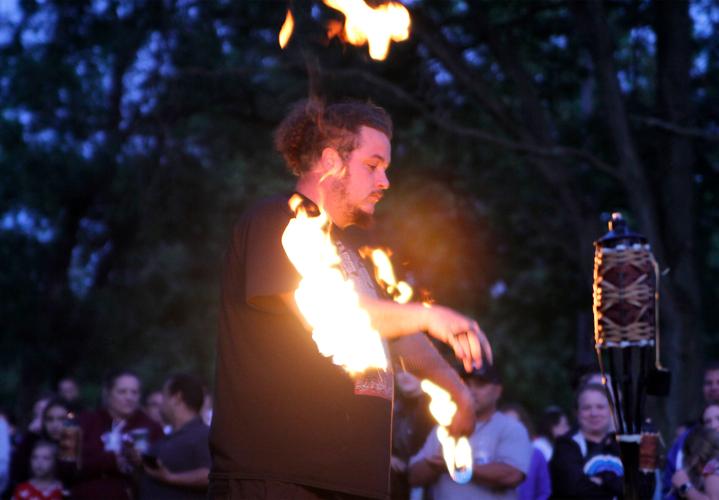 Smoke, fire and a 7-foot rooster: Midwest Fire Fest dodges rain, lights ...