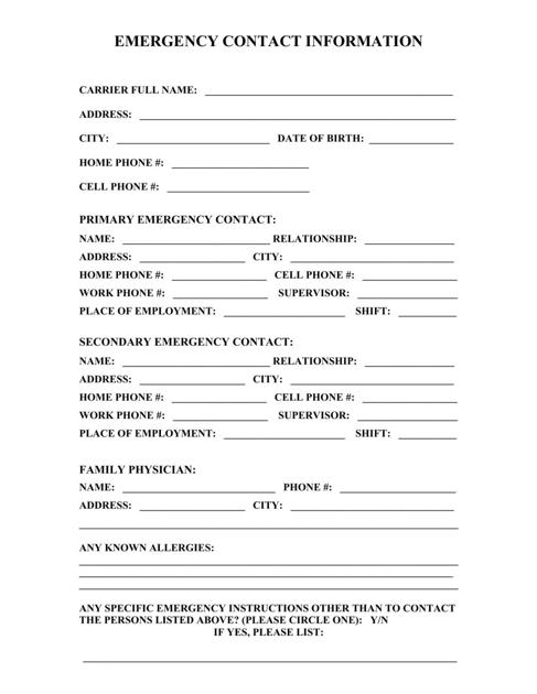 Emergency Form | | dailyunion.com