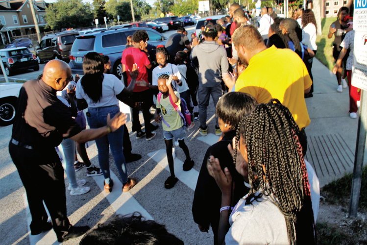 Star treatment for students on first day of school | Education ...