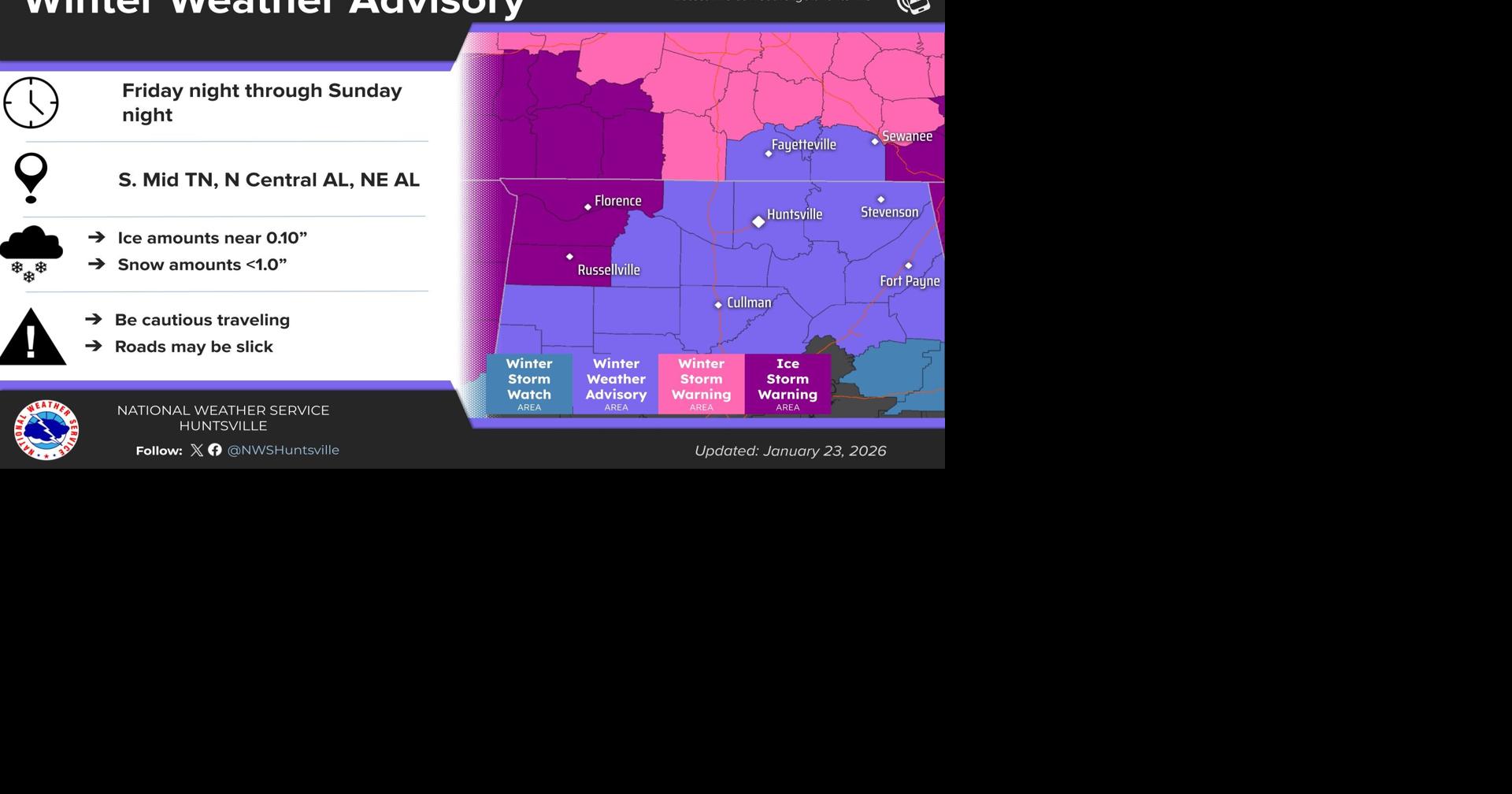 Ice causes hazardous road conditions throughout north Alabama | Local ...