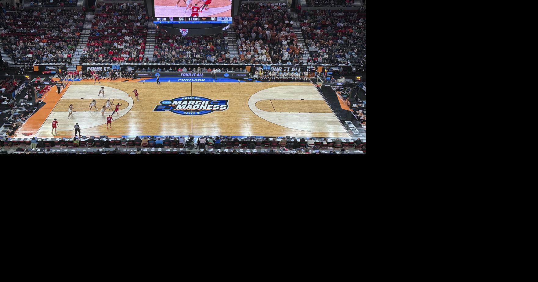 Court for women's NCAA Tournament in Portland has 3-point lines with ...