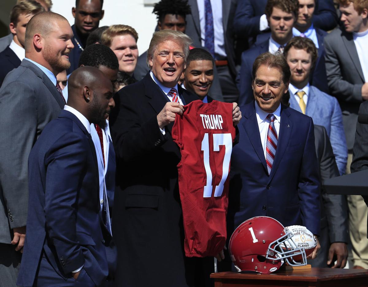 Trump hails championship Alabama football team | Alabama Sports ...